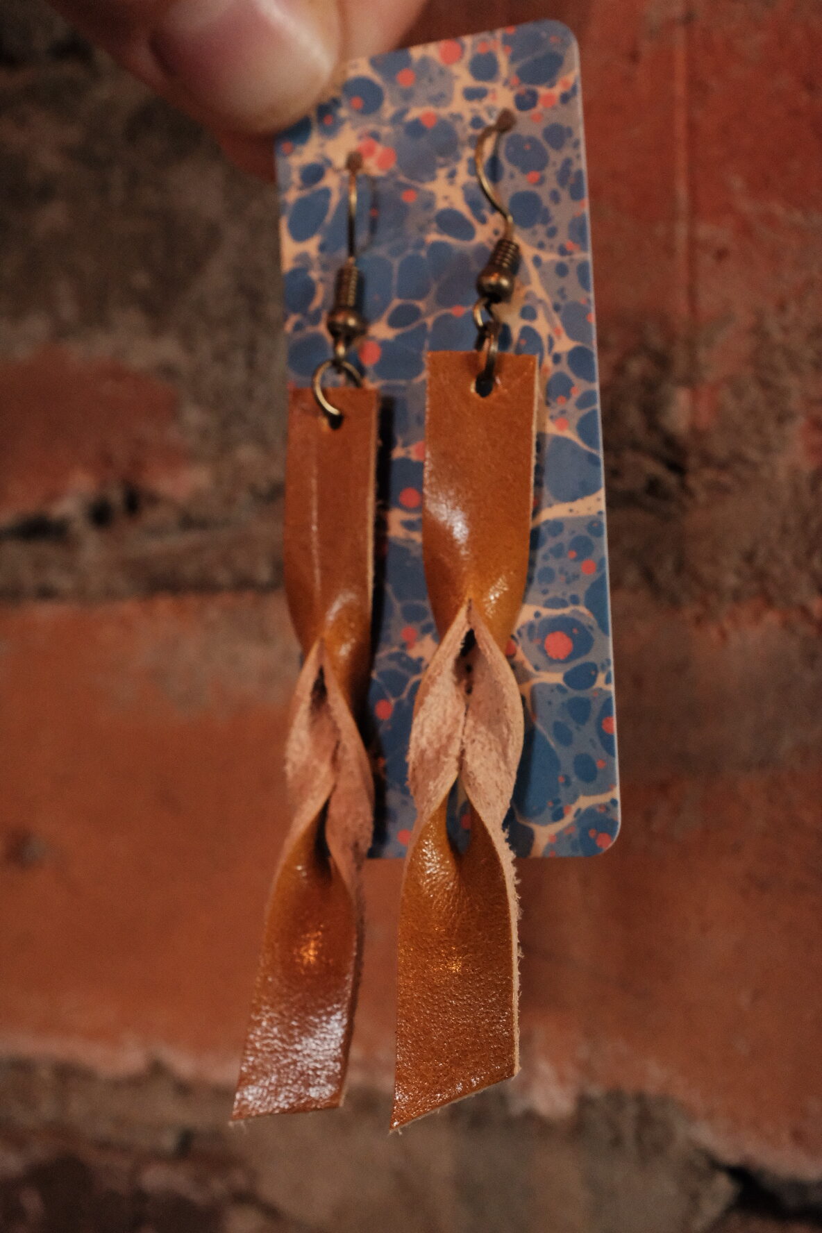 Leather Braid Earrings - Golden - Hi Peak Leather